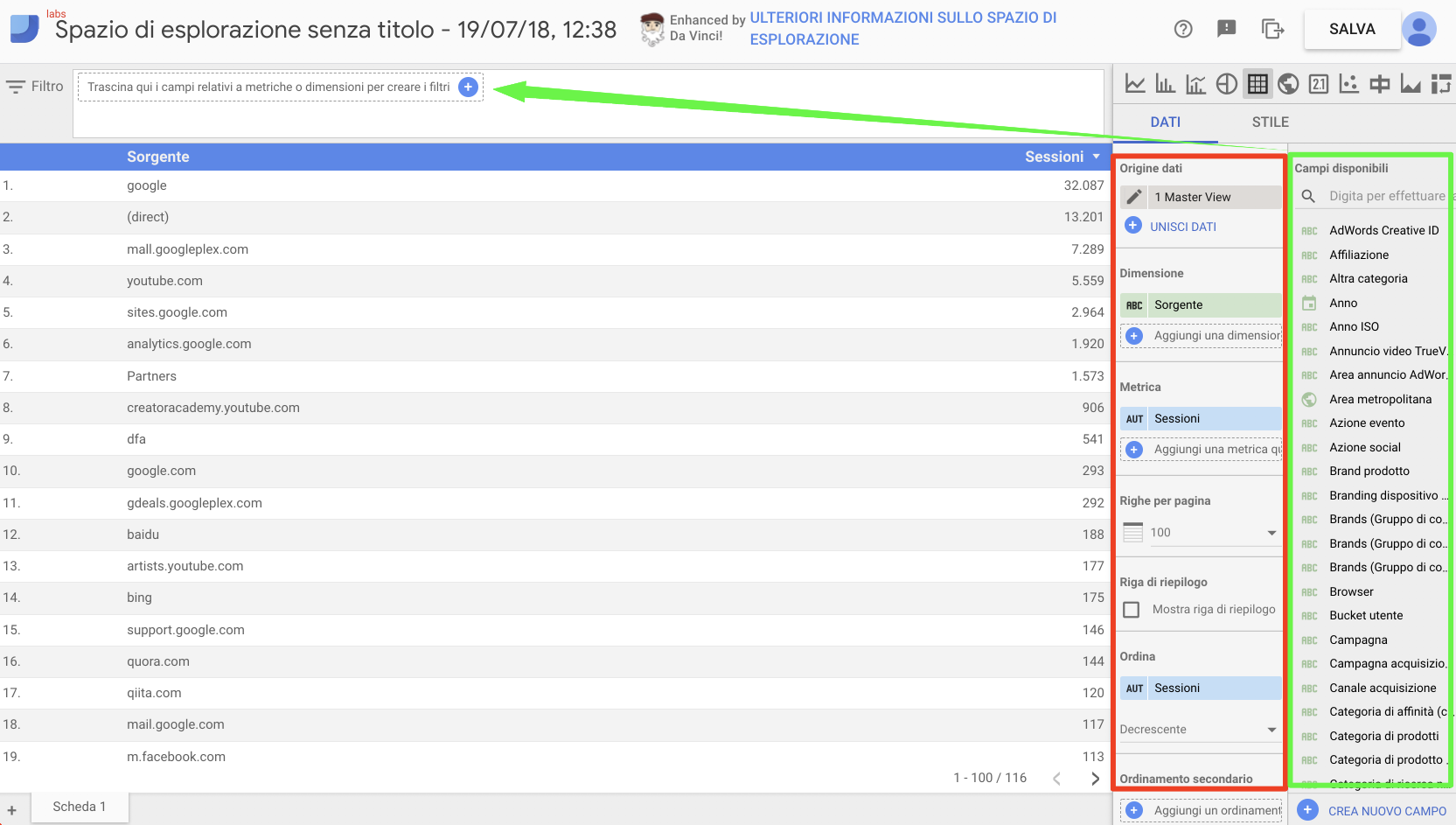 Google Data Studio Explorer: analizza i dati direttamente in Data Studio